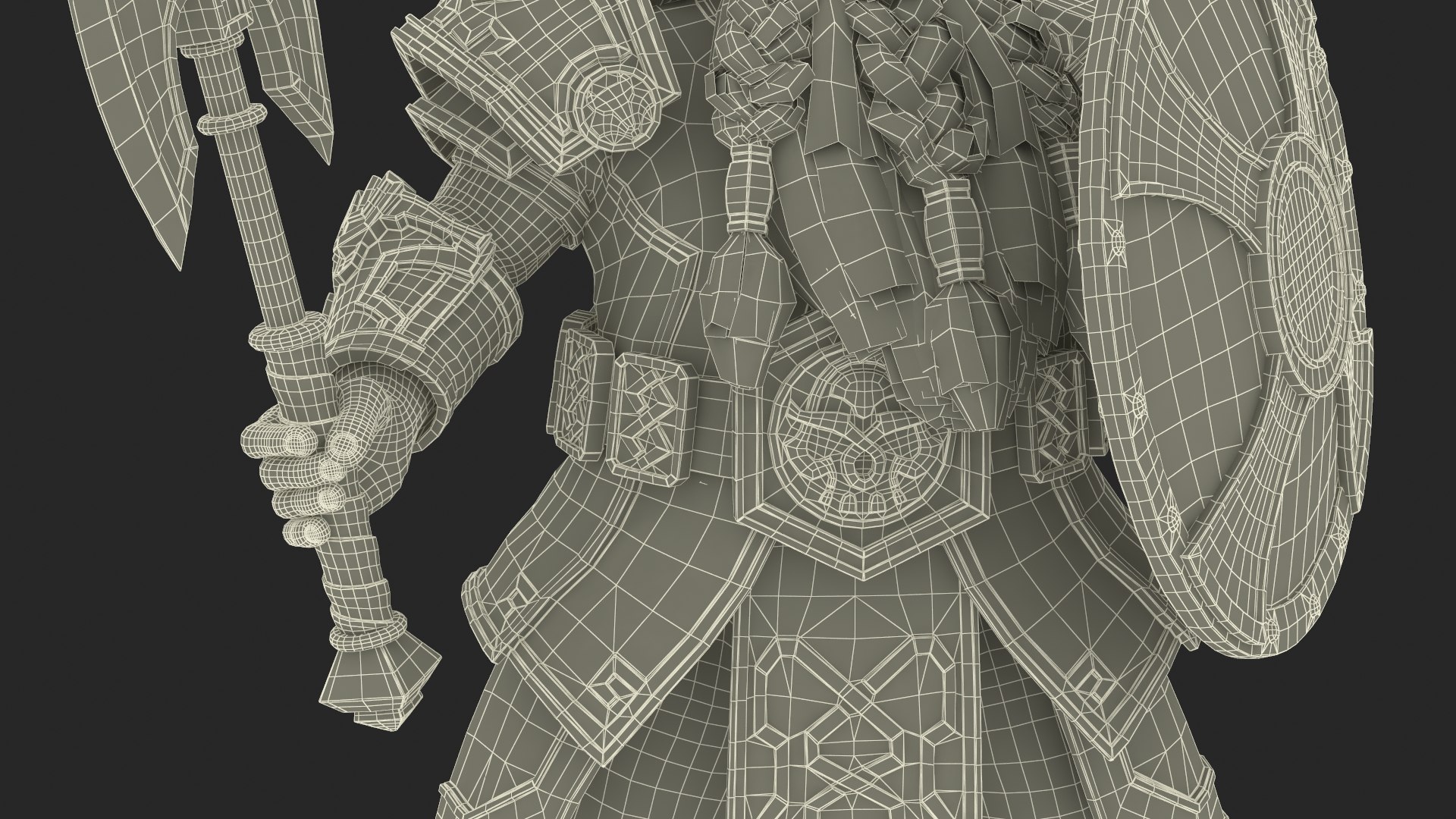 Dwarf Warrior With Axe And Shield Rigged For Maya Model - TurboSquid ...