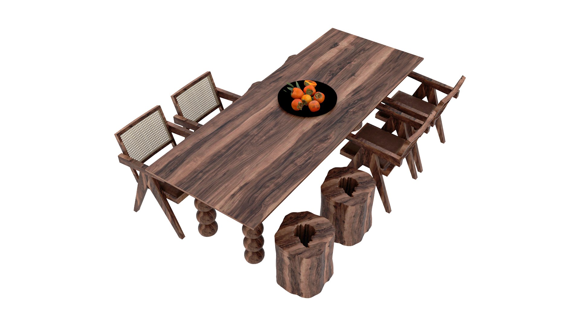 3D Dining Table Wood Model - TurboSquid 1954688