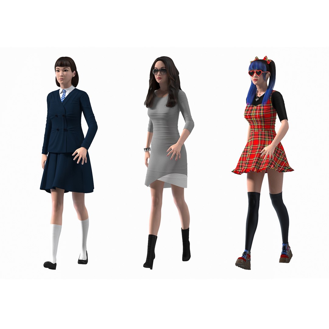 3D Rigged Chinese Woman Collection - TurboSquid 1974046