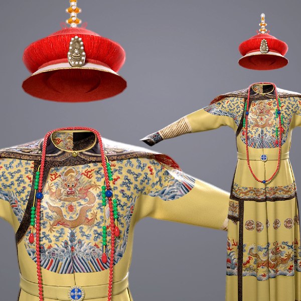 modelo 3d Vestido de túnica de dragón de la dinastía Qing china ...
