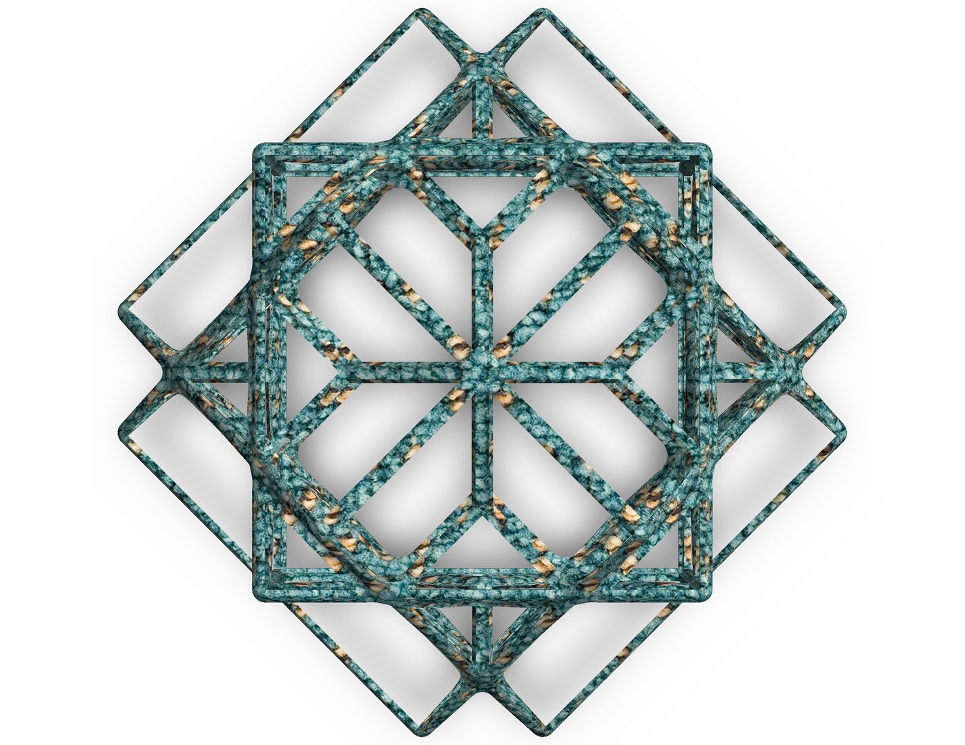 Wireframe Shape Compound Of Three Cubes 3D Model - TurboSquid 2208347