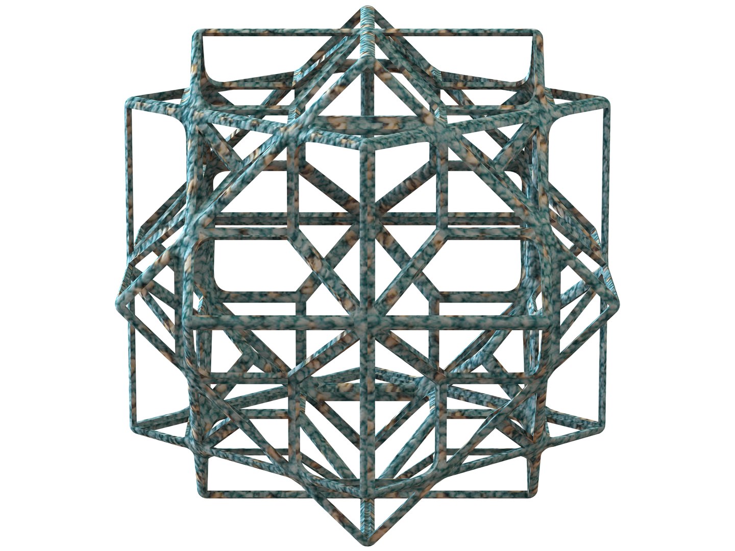 Wireframe Shape Compound Of Three Cubes 3D Model - TurboSquid 2208347