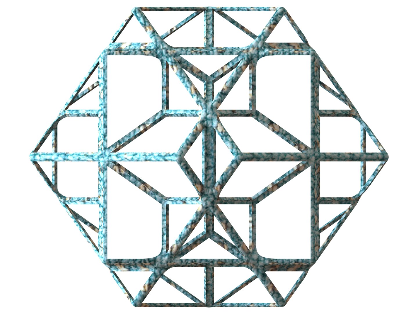 Wireframe Shape Compound Of Three Cubes 3D Model - TurboSquid 2208347