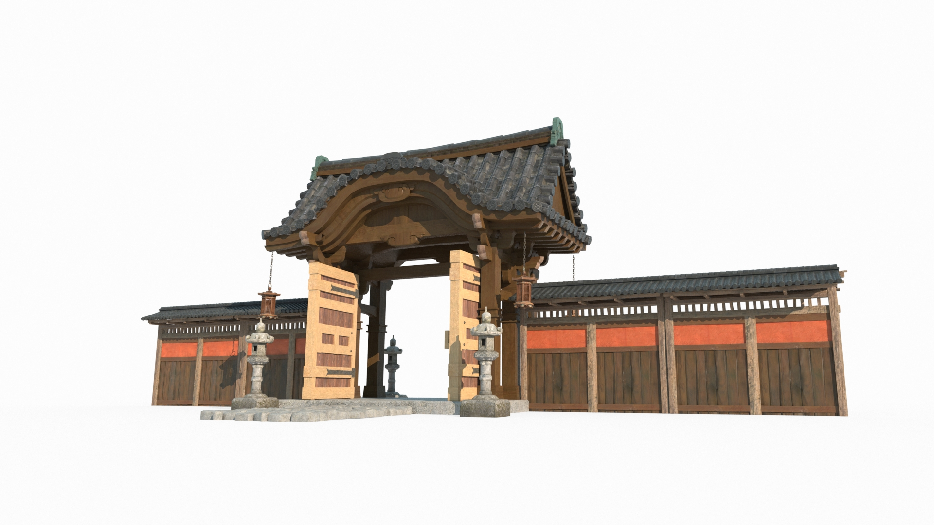 Luxurious Gates Of Ancient Asian Architecture 3D - TurboSquid 2315732