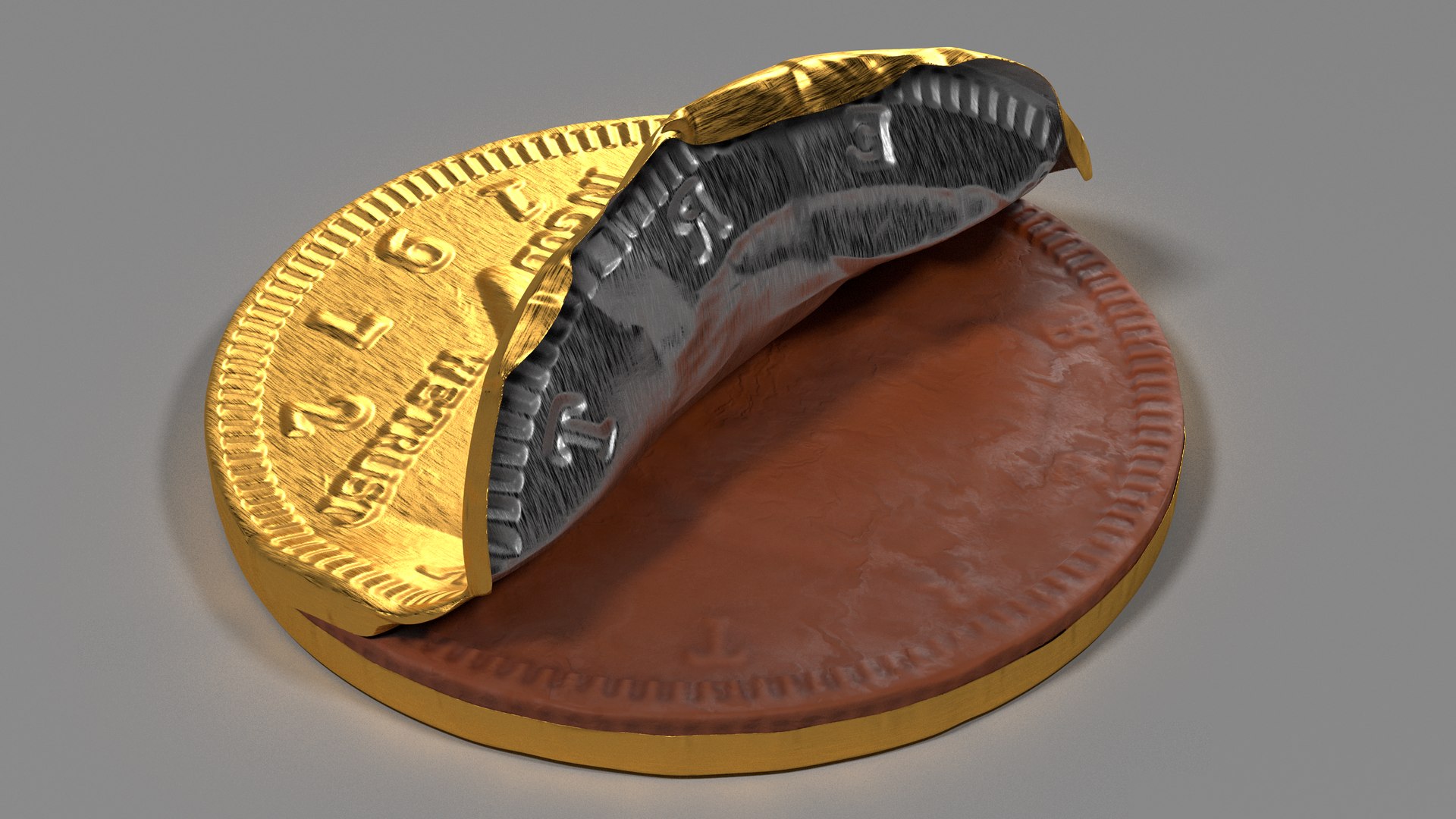 Chocolate Coin With Opened Gold Foil Wrapper 3D Model - TurboSquid 2101495
