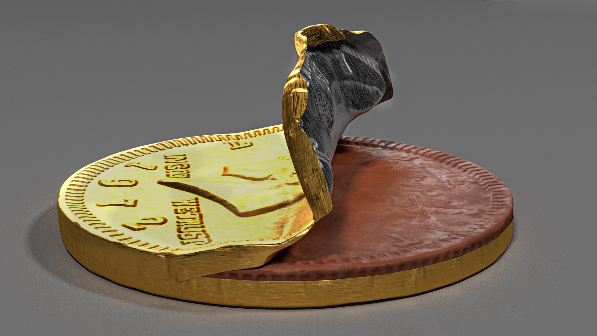 Chocolate Coin With Opened Gold Foil Wrapper 3D Model - TurboSquid 2101495