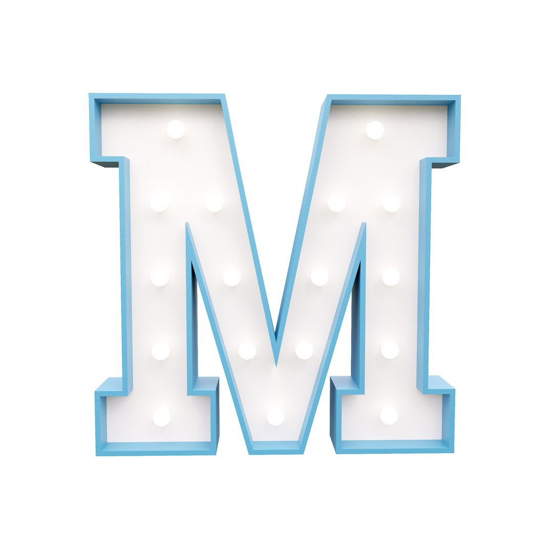 Marquee Letter M Glow Sign 3dmodel 3D Model - TurboSquid 1975485