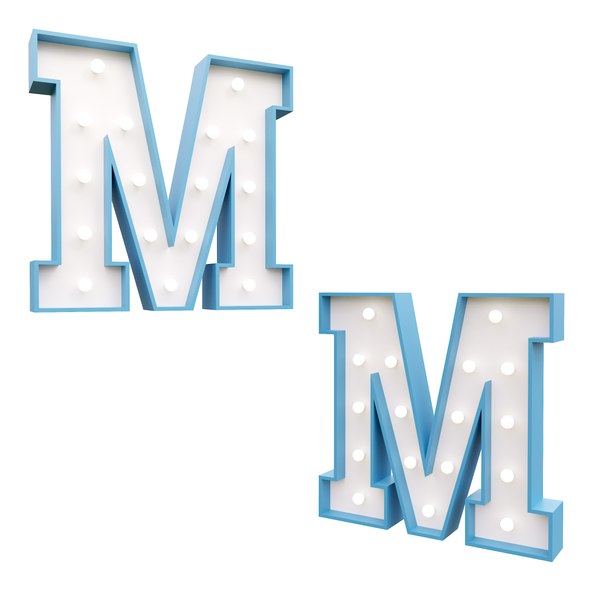 3D модель Marquee letter M glow sign 3dmodel - TurboSquid 1975485