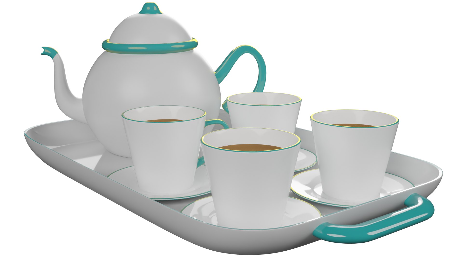 3D Model Tea Cup Set - TurboSquid 2229900