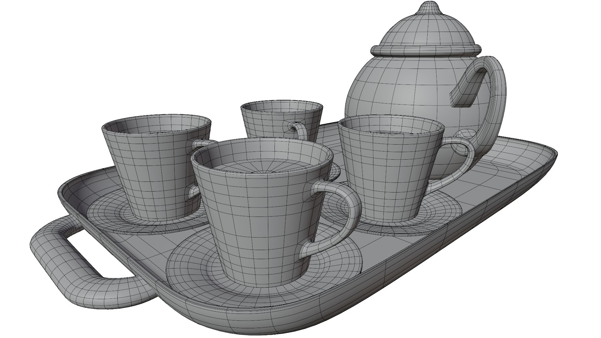 3D Model Tea Cup Set - TurboSquid 2229900