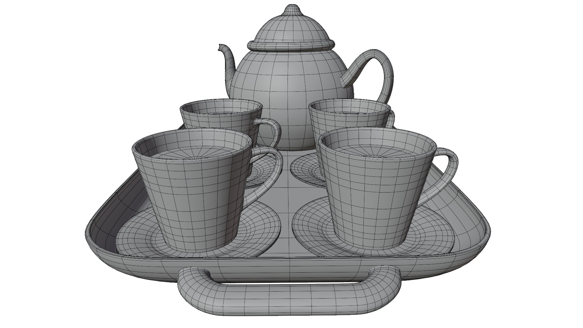 3D Model Tea Cup Set - TurboSquid 2229900