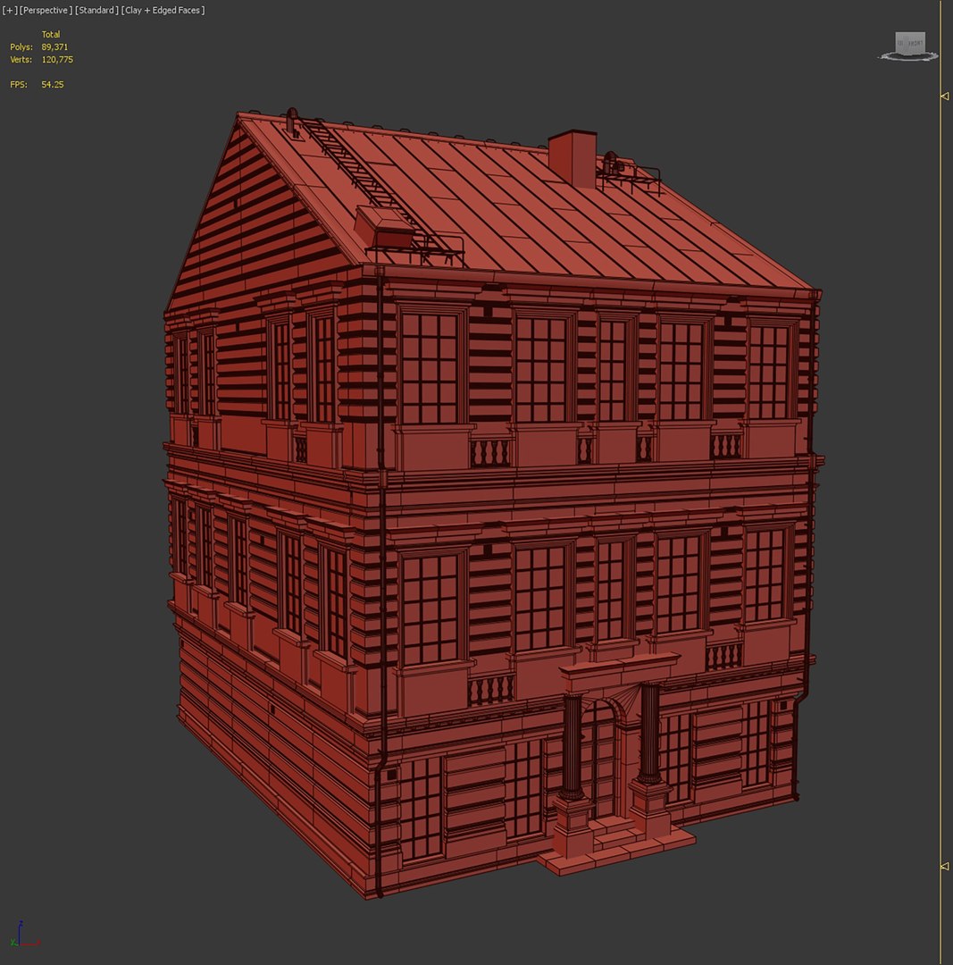 1700s building B 3D model - TurboSquid 1792376