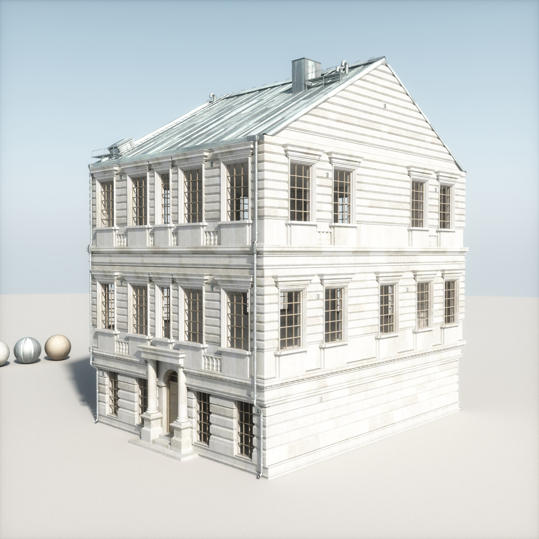 1700s building B 3D model - TurboSquid 1792376