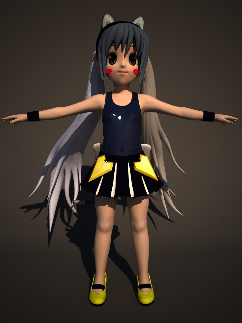 Anime Girl 3D Model - TurboSquid 1228937