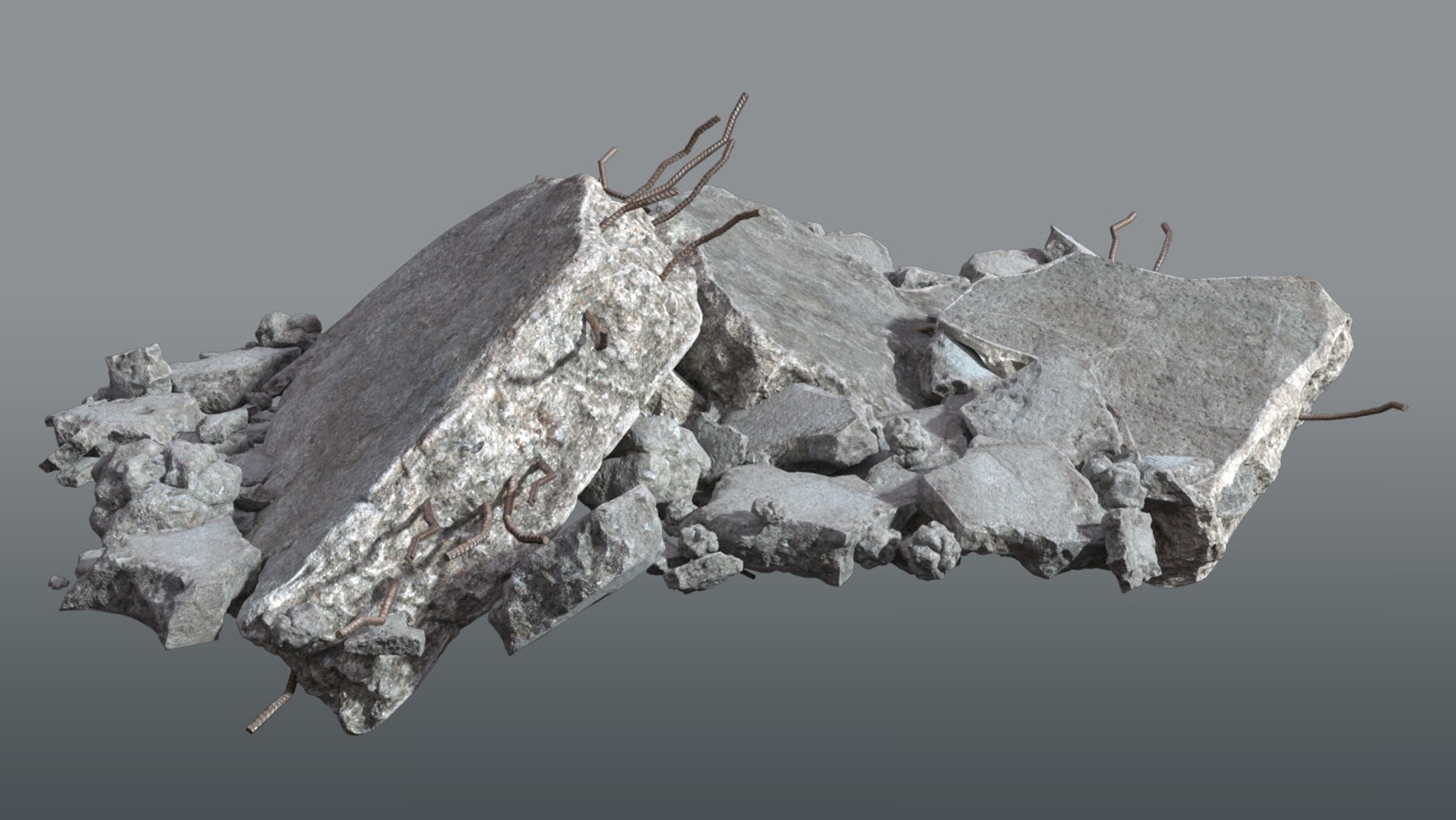 3D Model Concrete Rubble Debris - TurboSquid 1196630