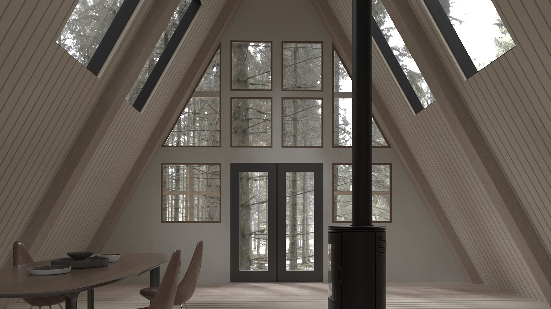 3D A Frame Forest House model - TurboSquid 2180811