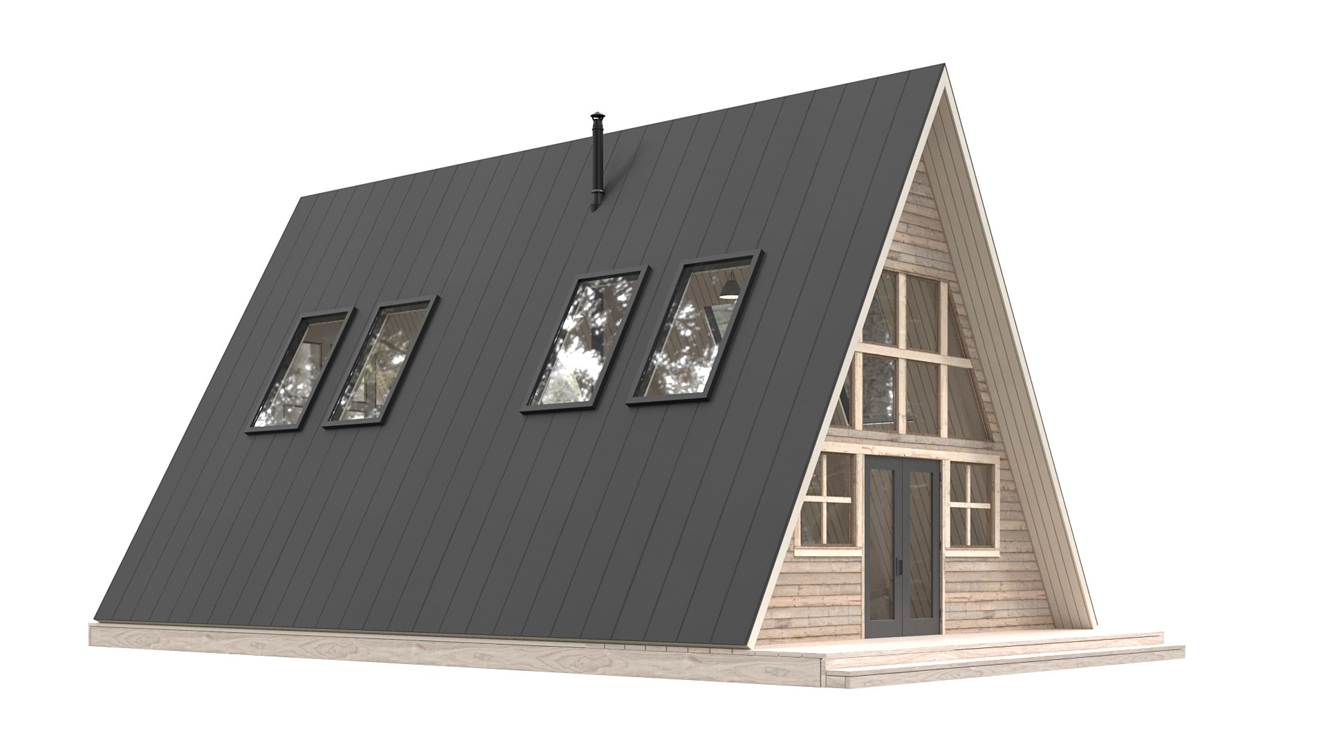 3D A Frame Forest House model - TurboSquid 2180811