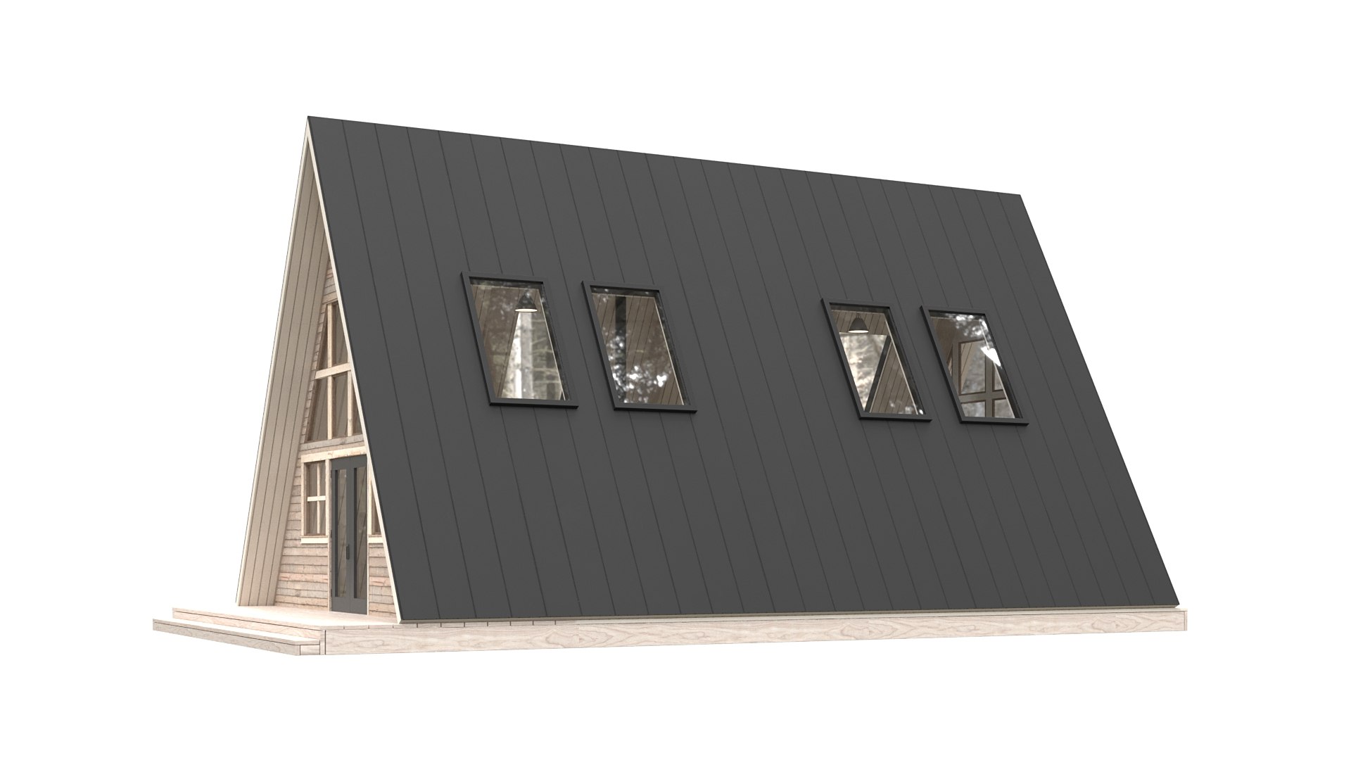 3D A Frame Forest House model - TurboSquid 2180811