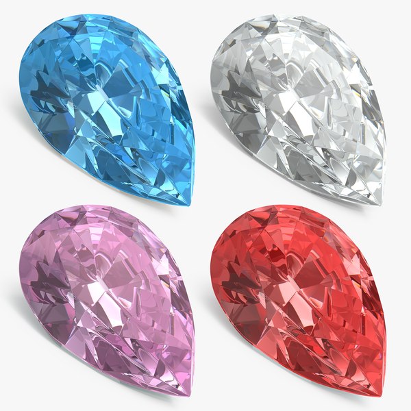 3D pear shape diamonds set - TurboSquid 1218909