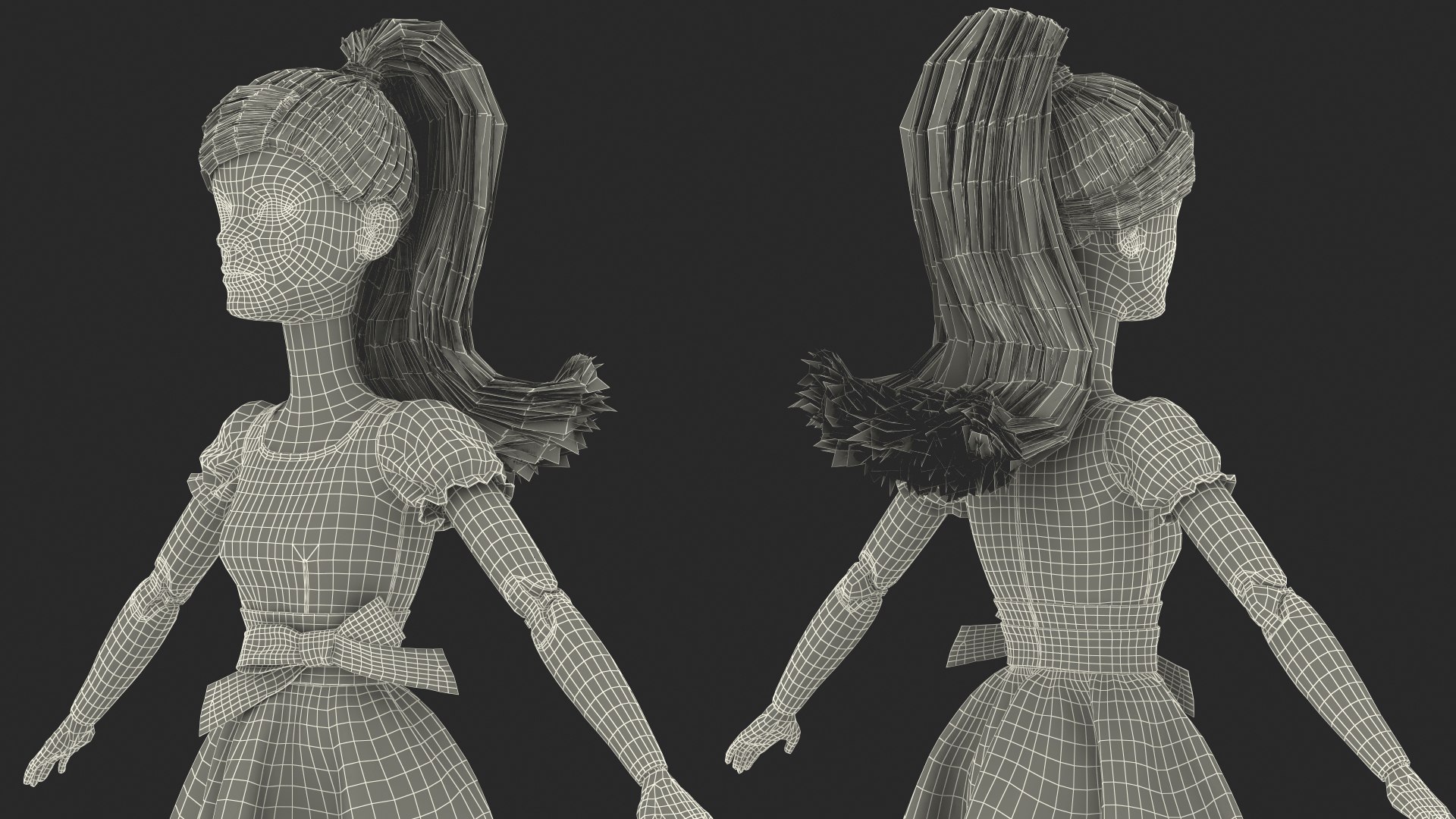 3D Barbie Doll In Pink Dress Rigged For Maya - TurboSquid 2003989