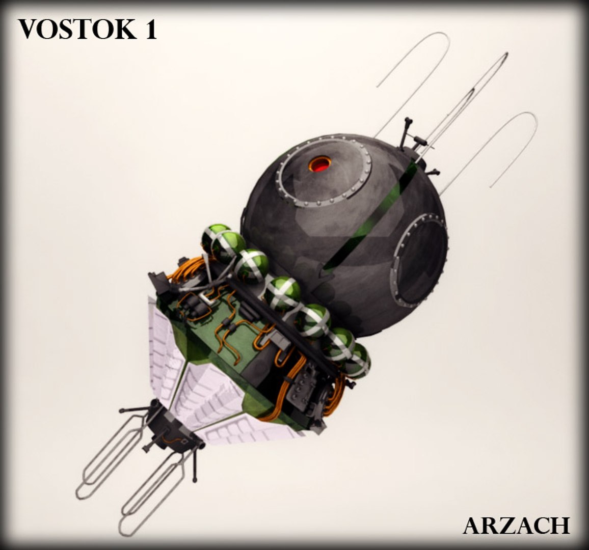 3d Vostok 1 Capsule Rocket