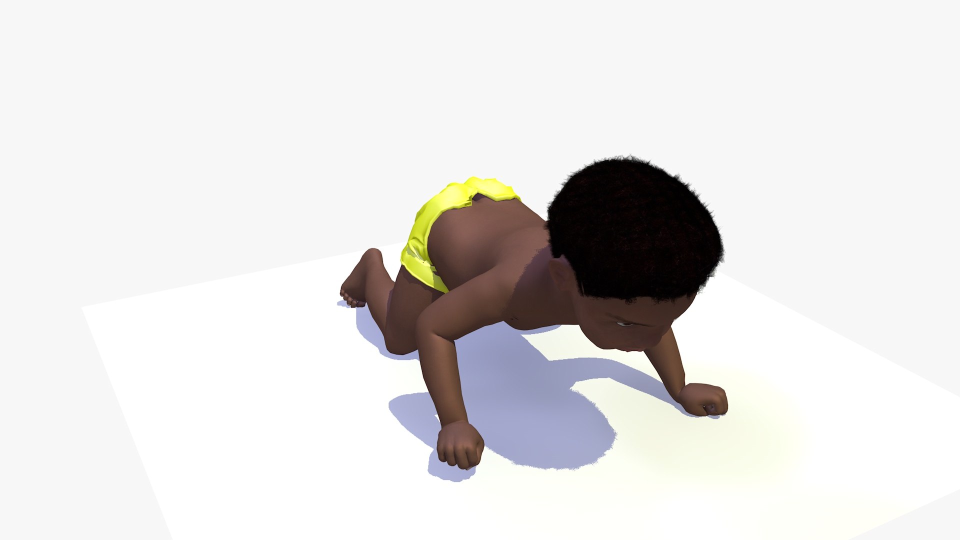 ANIMATED CRAWLING AFRO BABY 3D - TurboSquid 1882204