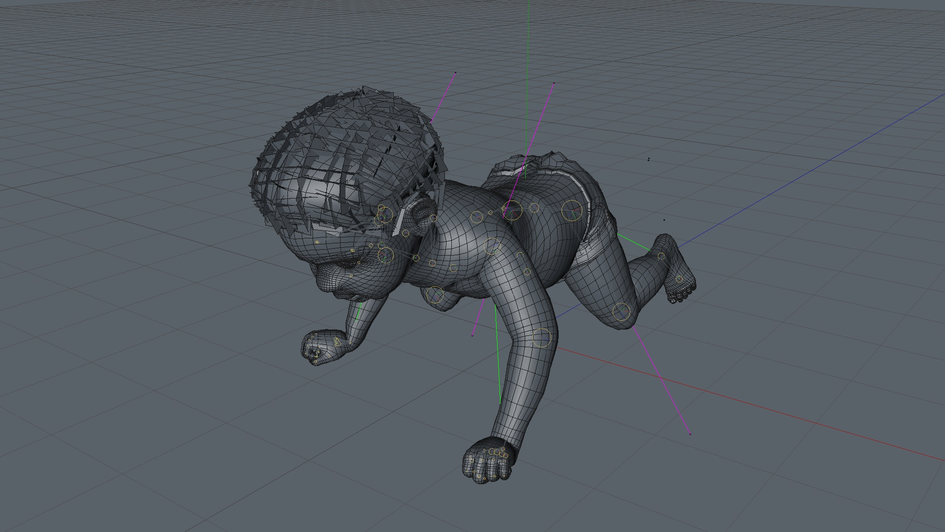 ANIMATED CRAWLING AFRO BABY 3D - TurboSquid 1882204