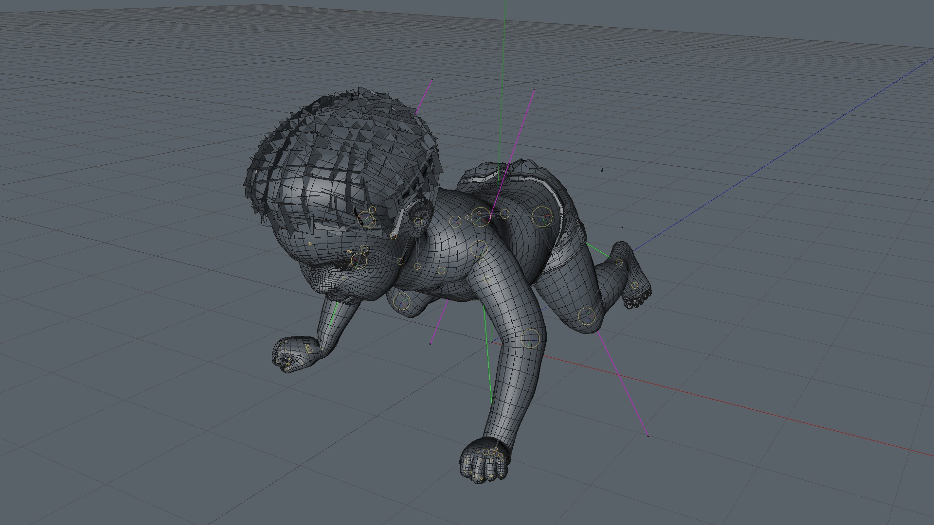 ANIMATED CRAWLING AFRO BABY 3D - TurboSquid 1882204