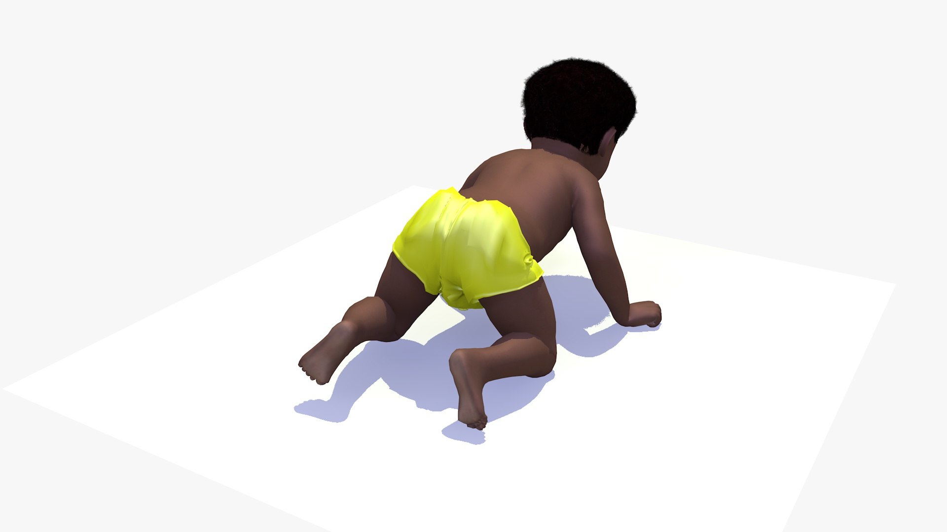 ANIMATED CRAWLING AFRO BABY 3D - TurboSquid 1882204