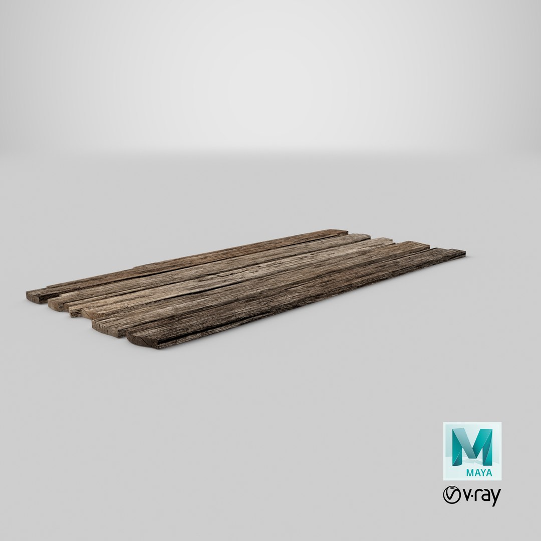 3D model weathered old wood planks - TurboSquid 1488870