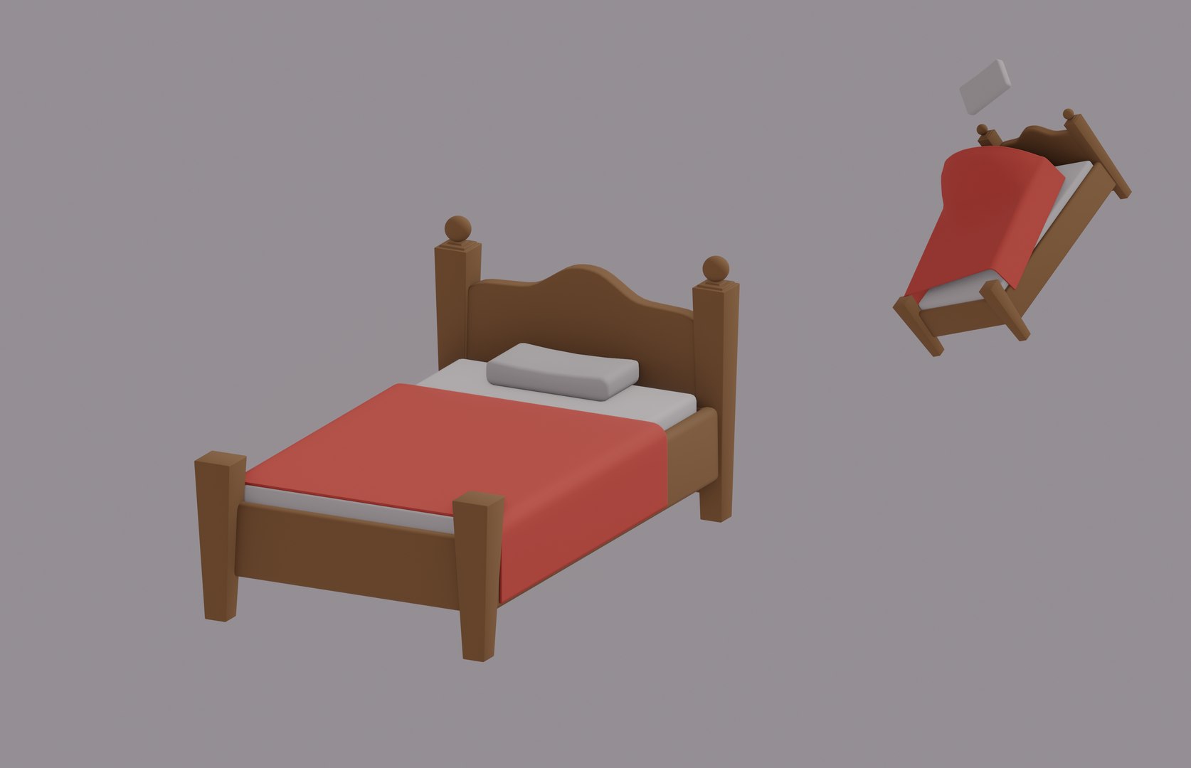 3D Toon Bed - TurboSquid 2045306