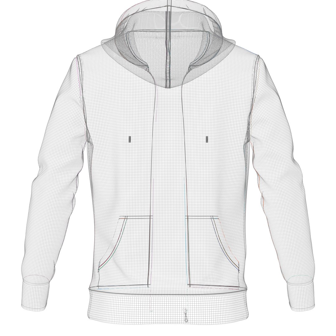 Mens Front Zip Hoodie Jacket 3D - TurboSquid 2008234