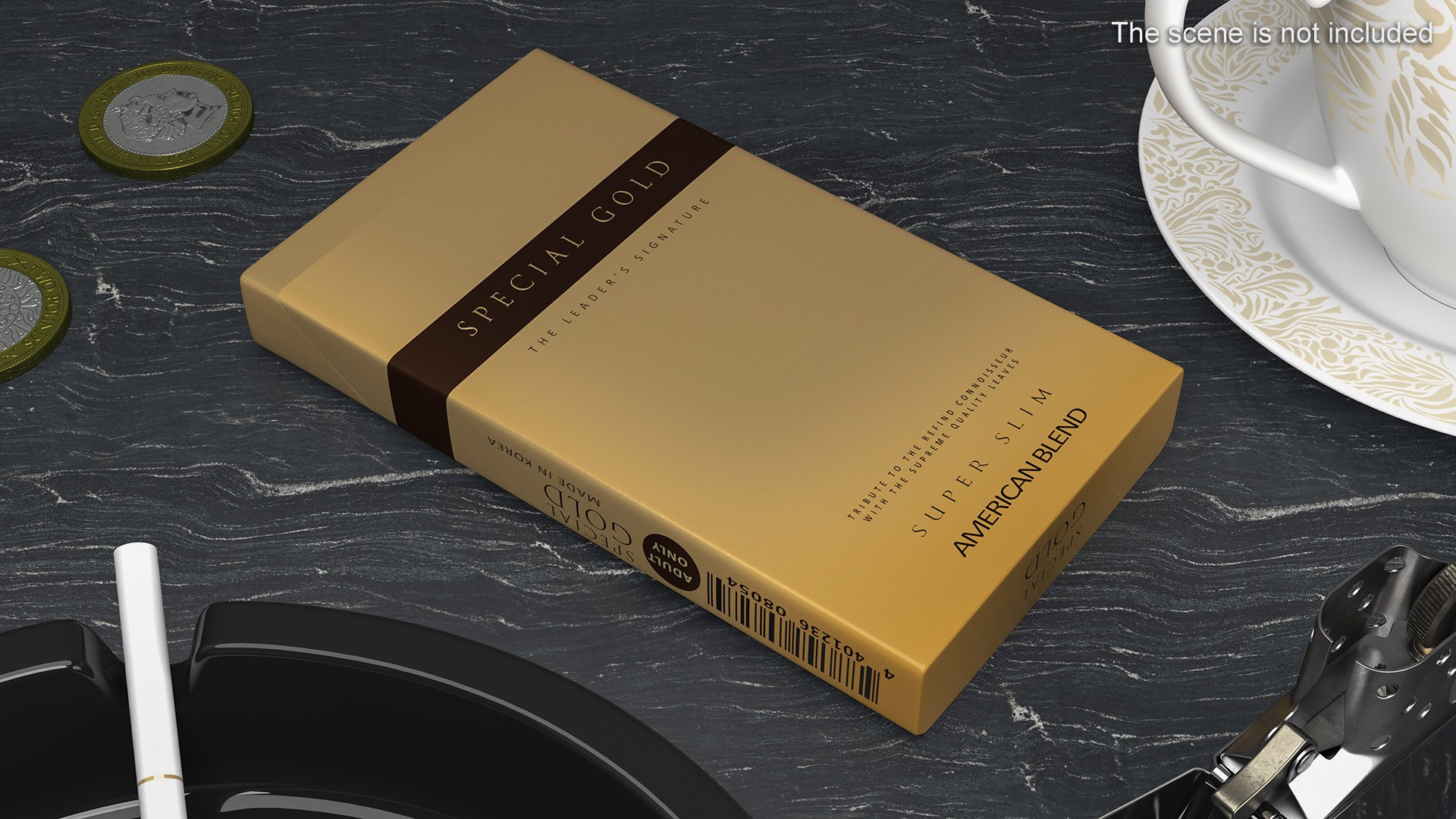 Pack Of Cigarettes Super Slim Gold 3D - TurboSquid 2281800