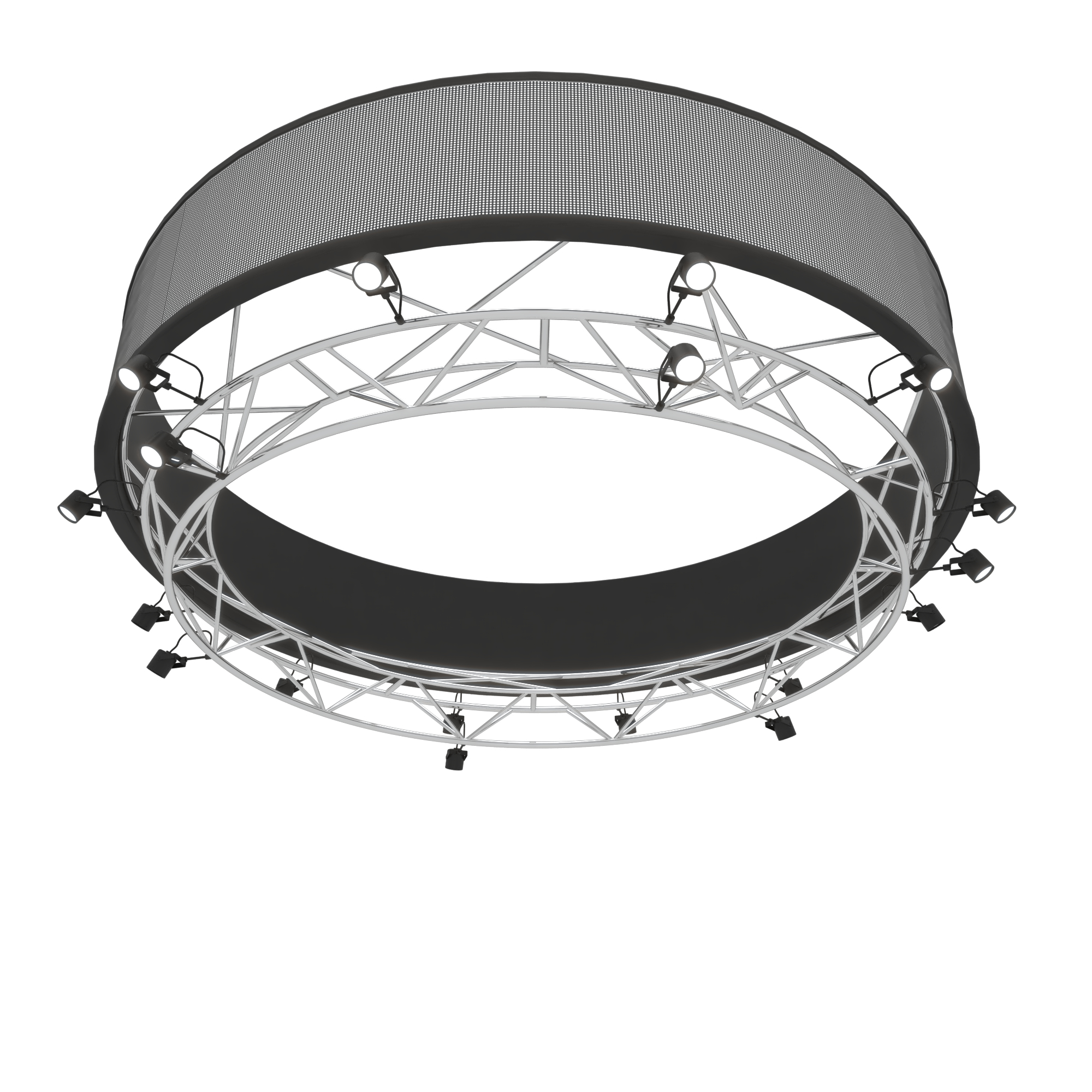Circle truss with lamp and led screen model - TurboSquid 1716273