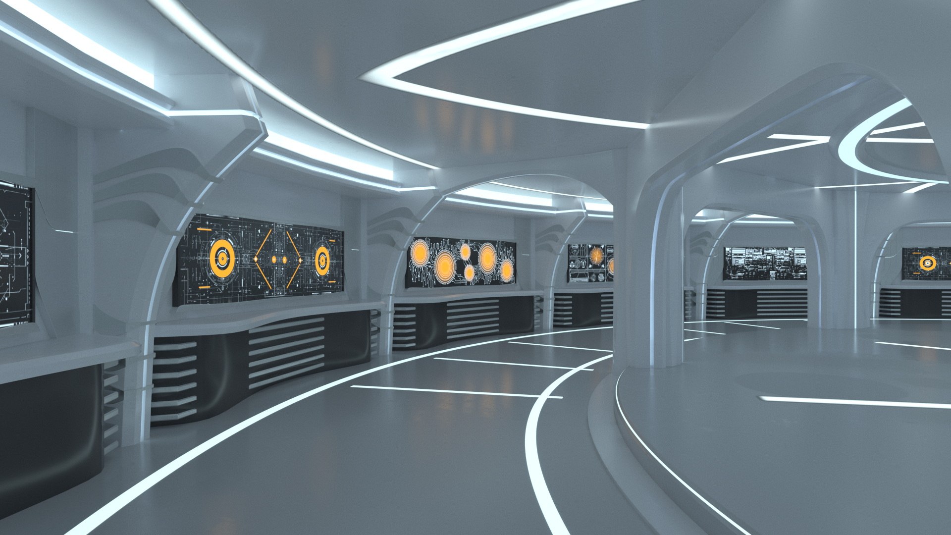 3D Empty Sci Fi Laboratory - TurboSquid 2318818