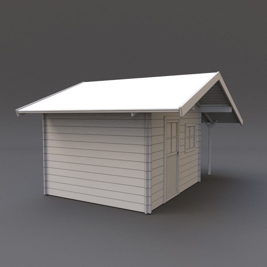 wooden shed 3d 3ds