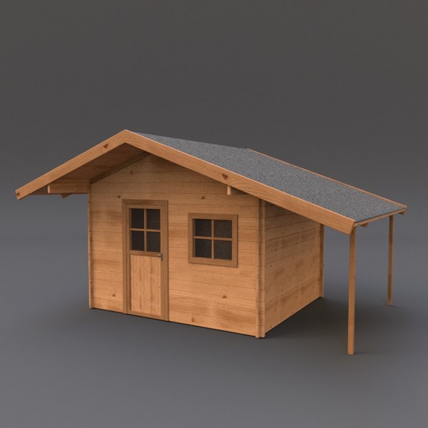 3d wooden shed model