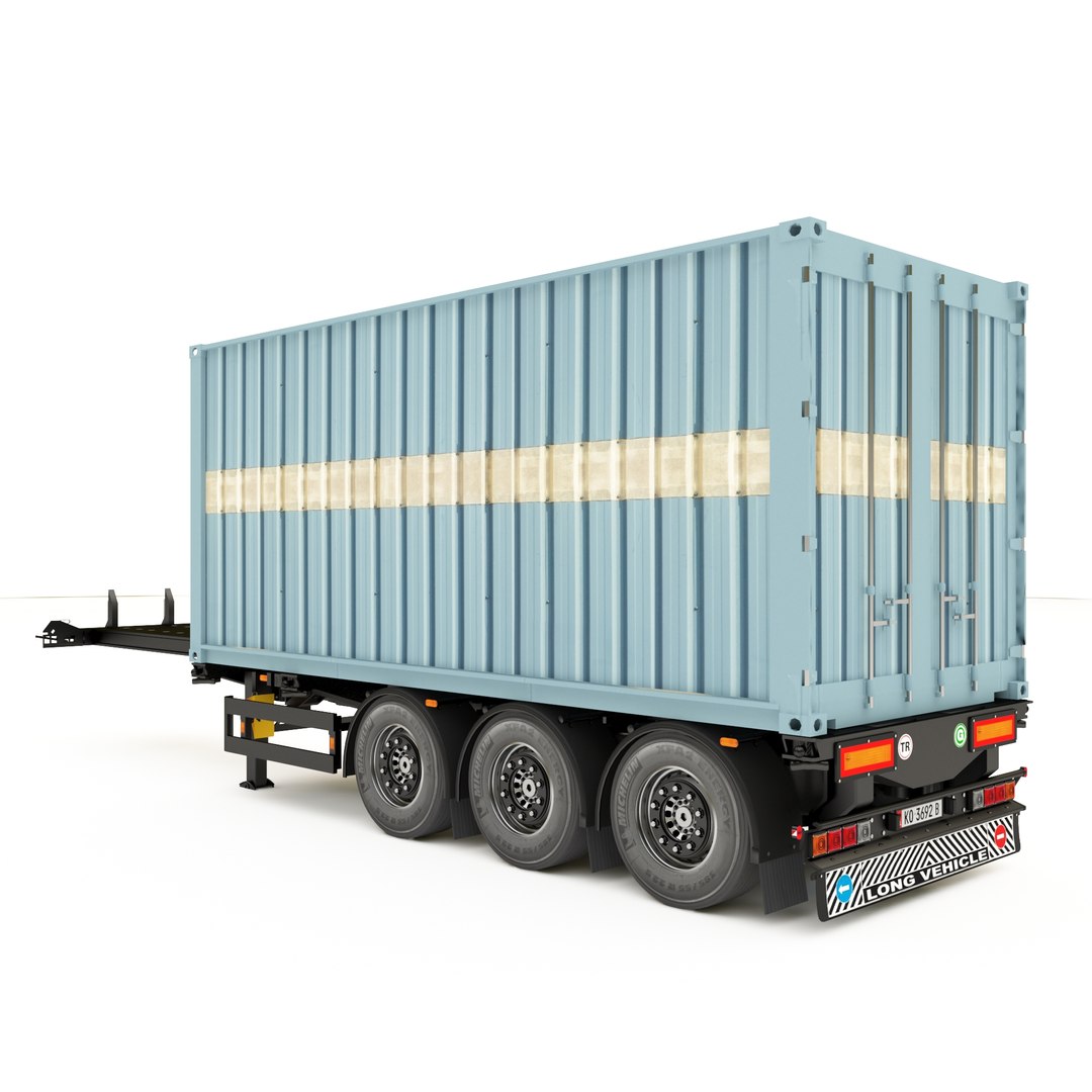 3D Container Semi Trailer Model - TurboSquid 1585260