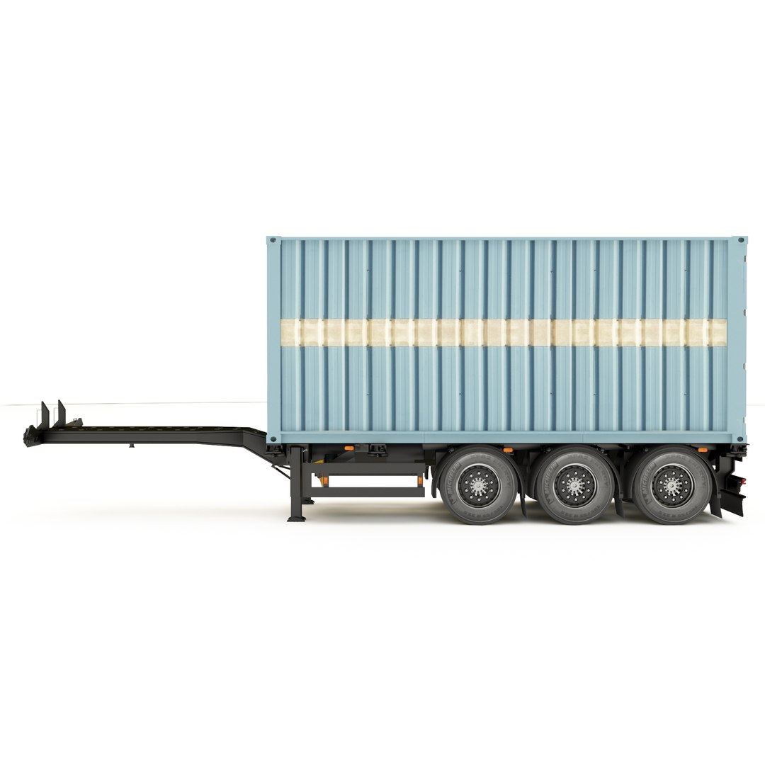 3D Container Semi Trailer Model - TurboSquid 1585260
