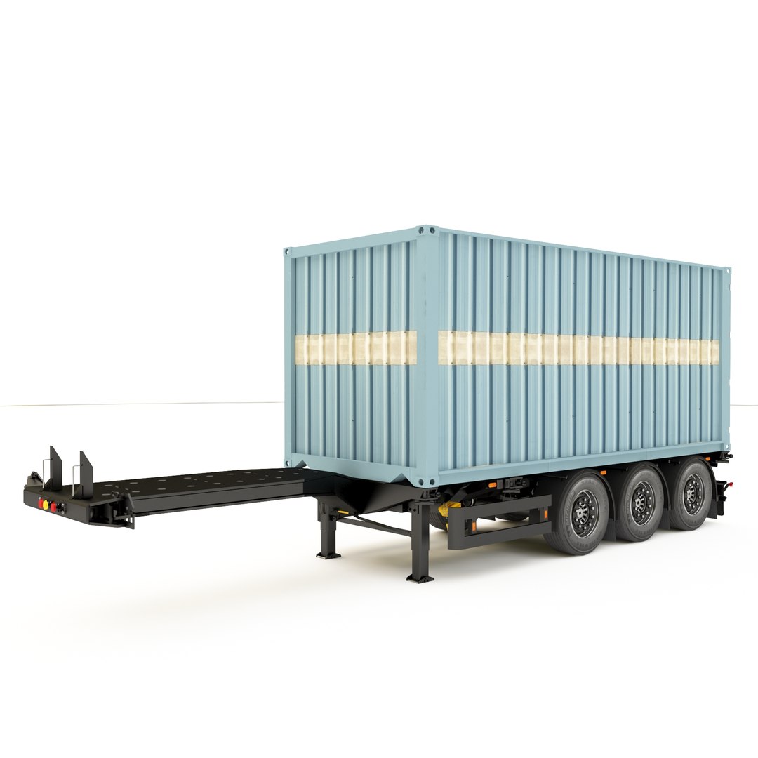 3D Container Semi Trailer Model - TurboSquid 1585260