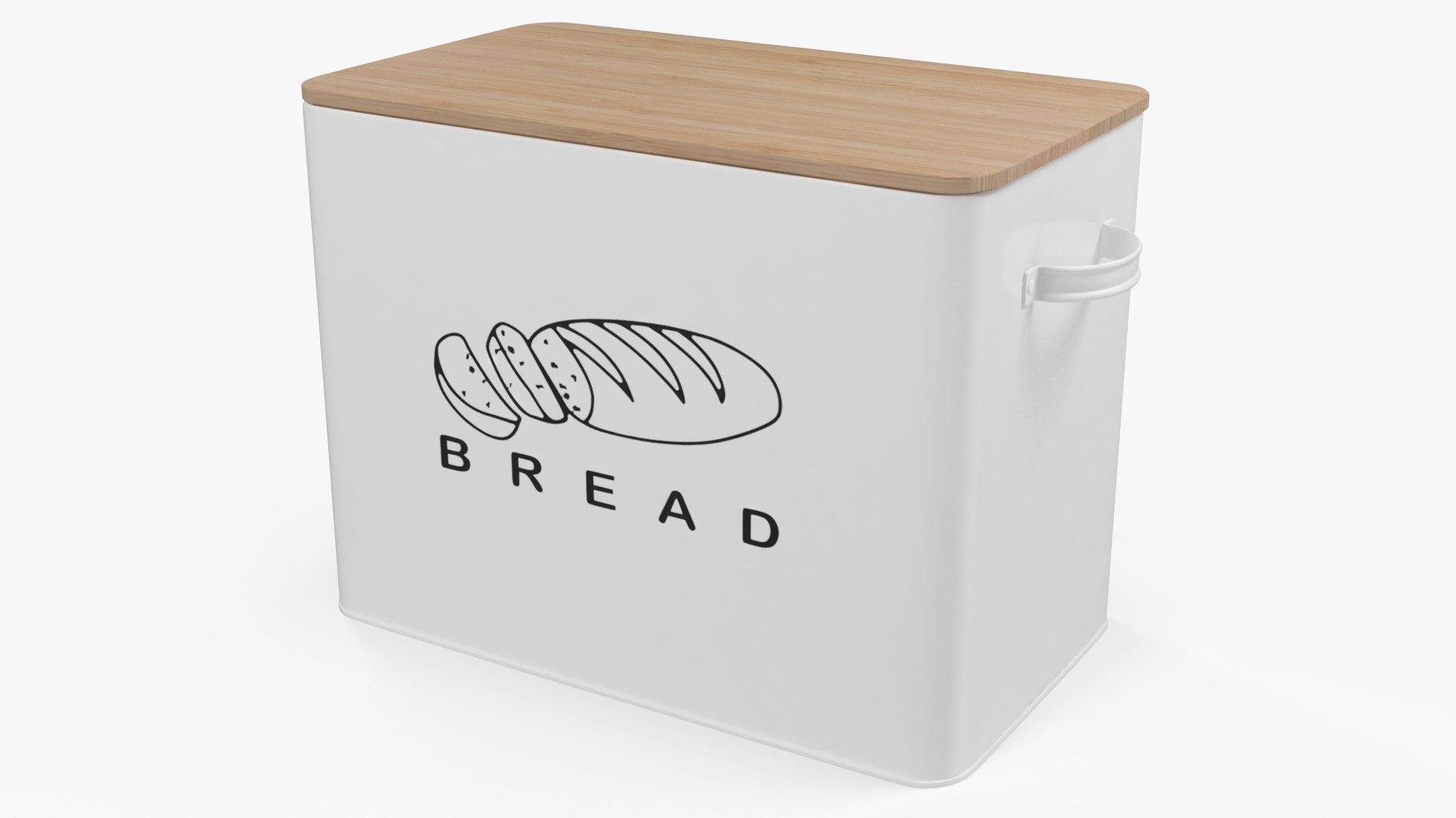 3D Kitchen Bread Box White Big - TurboSquid 1912070
