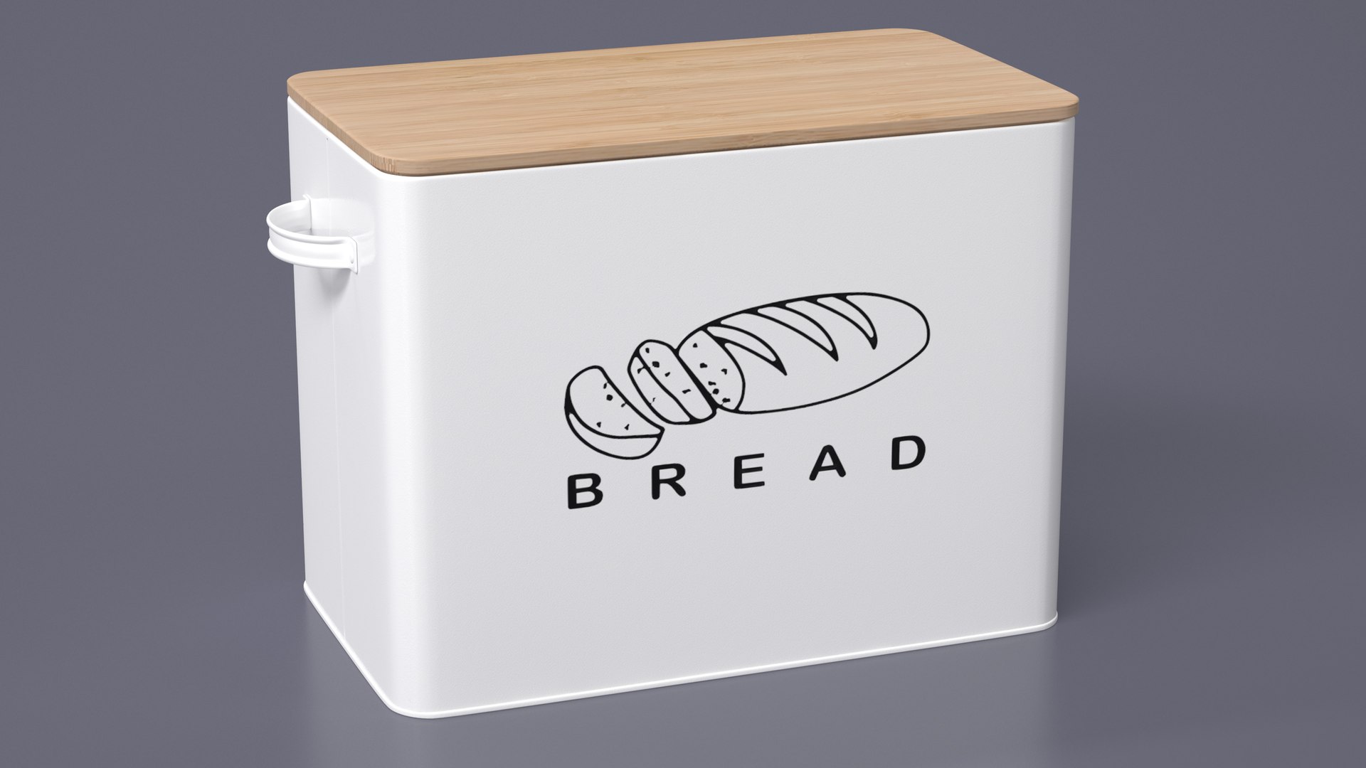 3D Kitchen Bread Box White Big - TurboSquid 1912070