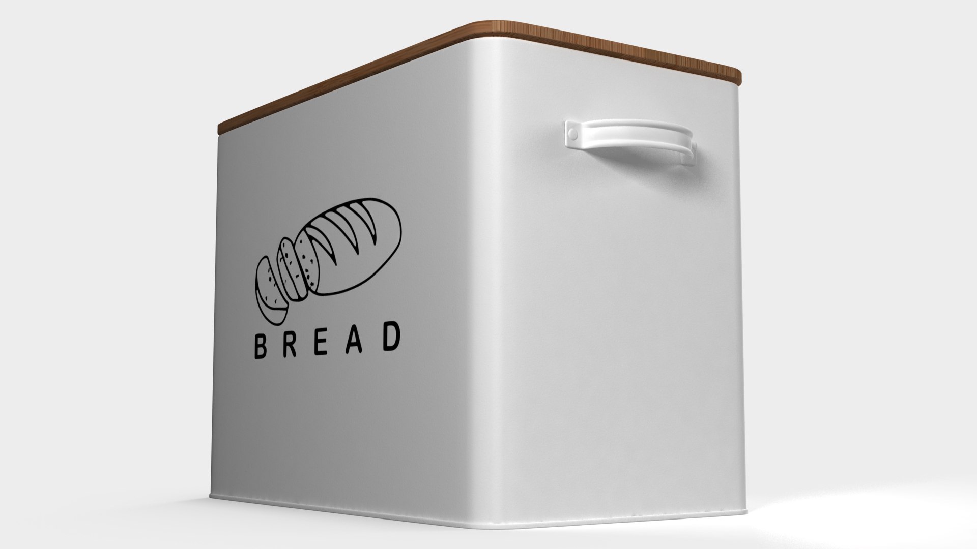 3D Kitchen Bread Box White Big - TurboSquid 1912070