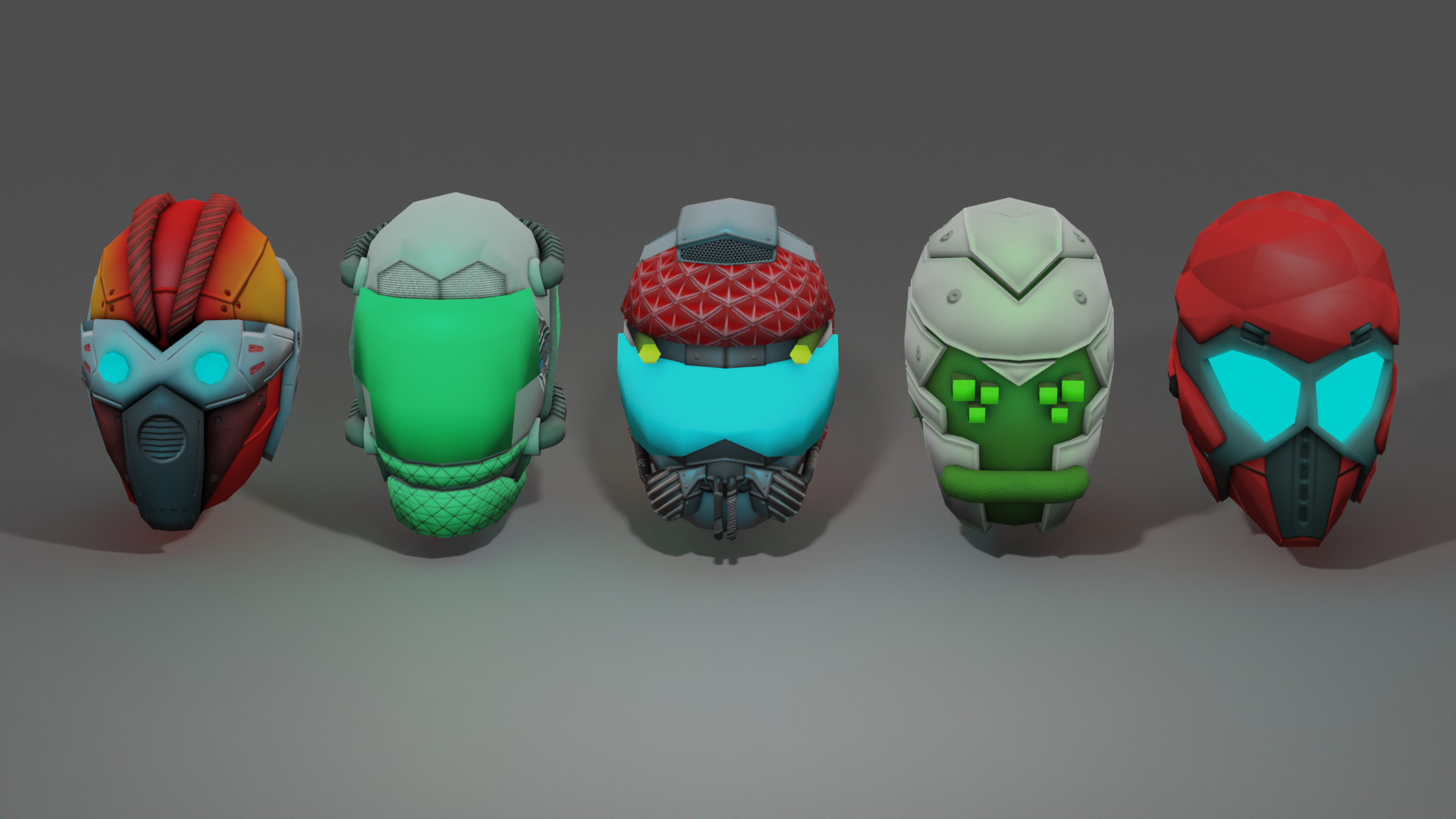 3D Low Poly Helmets Collection With Baked Lighting - TurboSquid 2065275