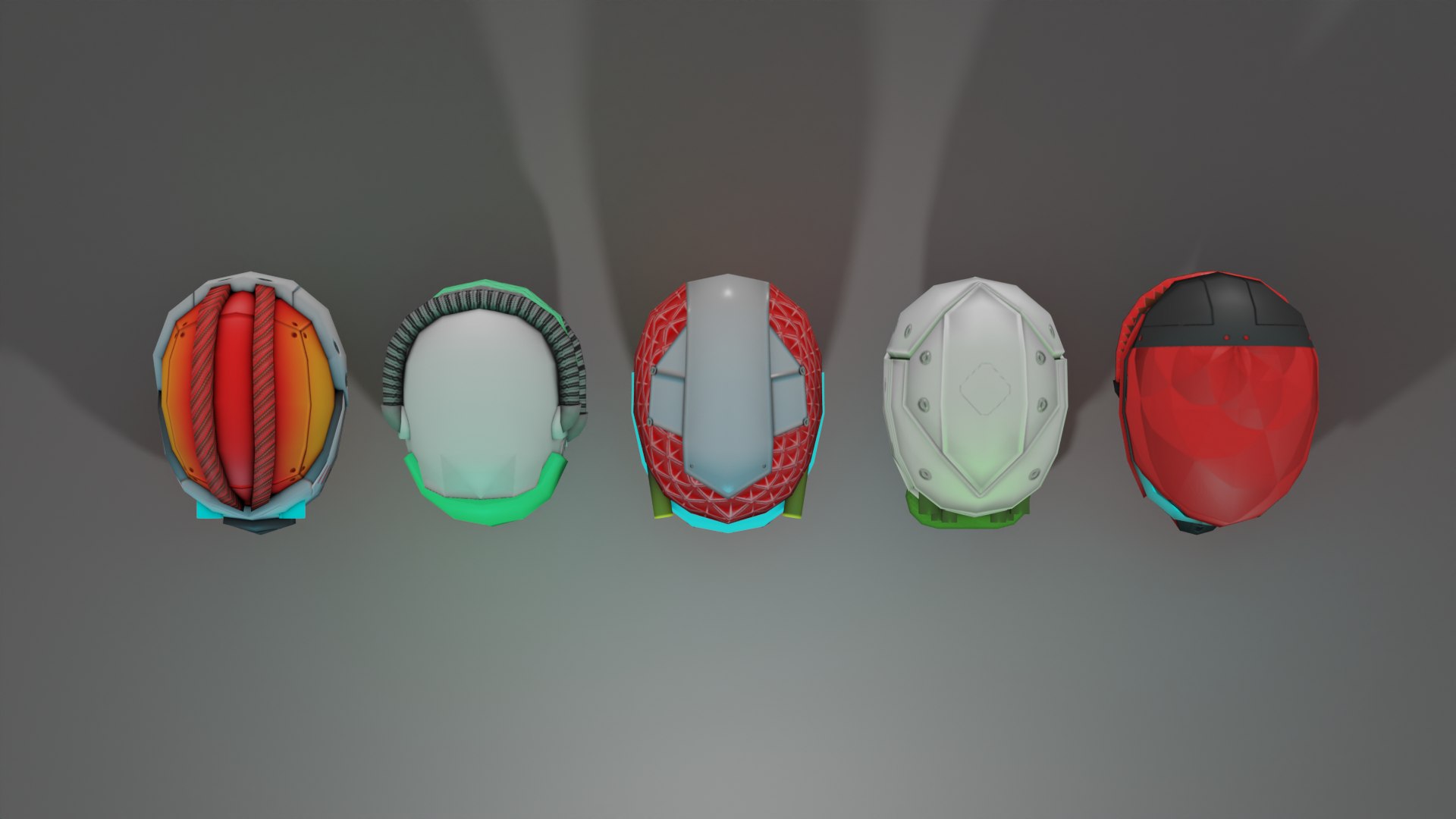 3D Low Poly Helmets Collection With Baked Lighting - TurboSquid 2065275