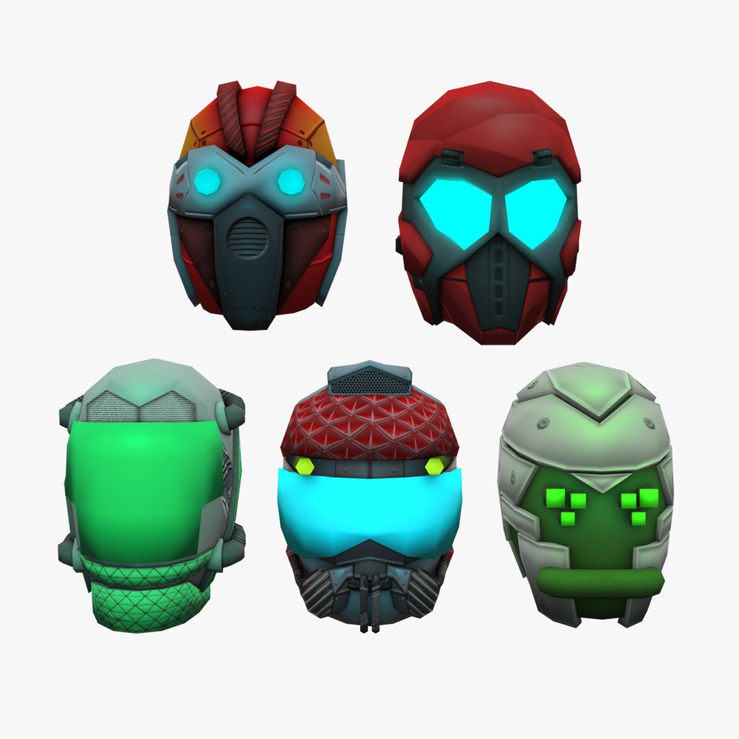 3D Low Poly Helmets Collection With Baked Lighting - TurboSquid 2065275