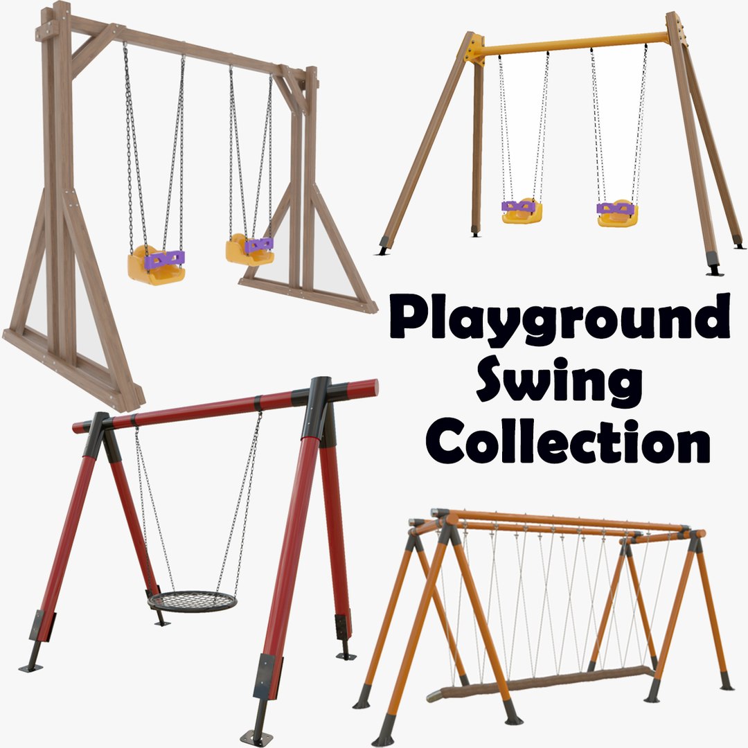 3D Playground Swing Collection - 01 - TurboSquid 2017366