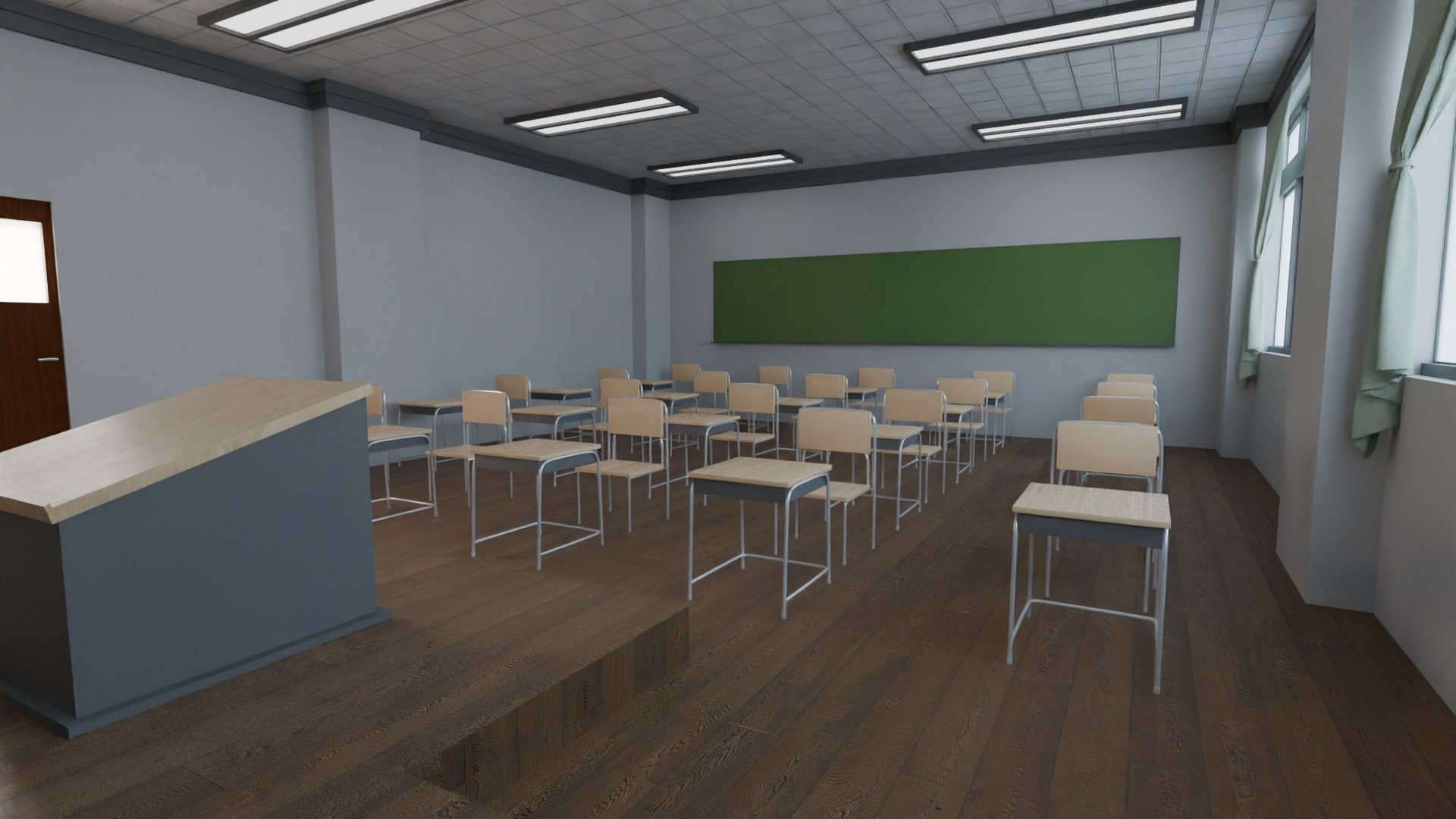 3D Highly Detailed And Realistic 3D Classroom Model - TurboSquid 2371319