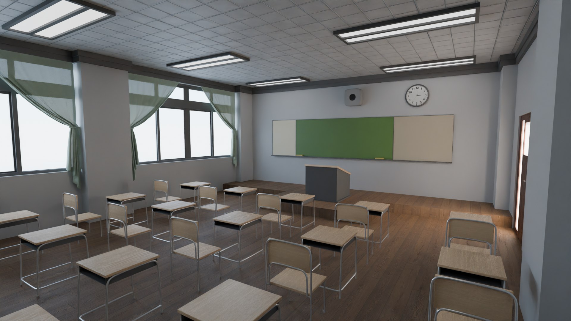 3D Highly Detailed And Realistic 3D Classroom Model - TurboSquid 2371319