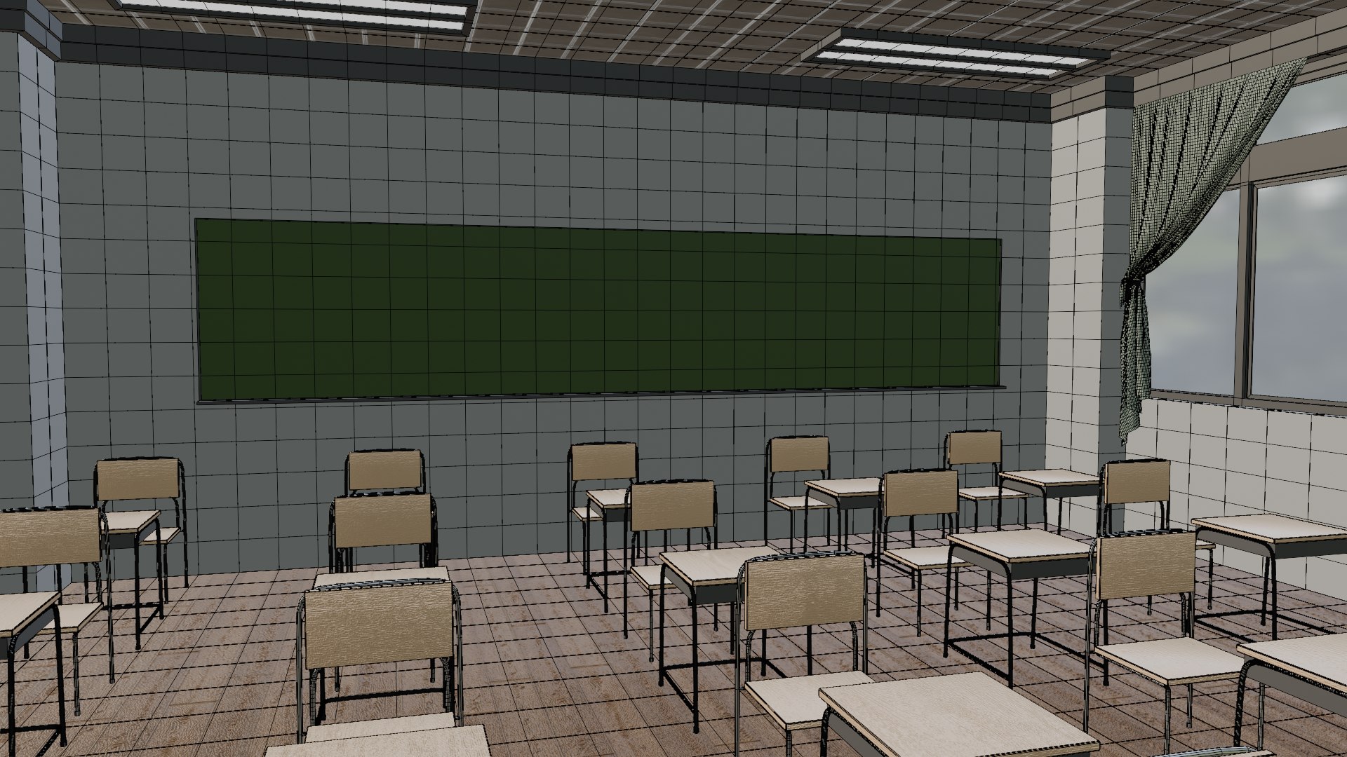3D Highly Detailed And Realistic 3D Classroom Model - TurboSquid 2371319